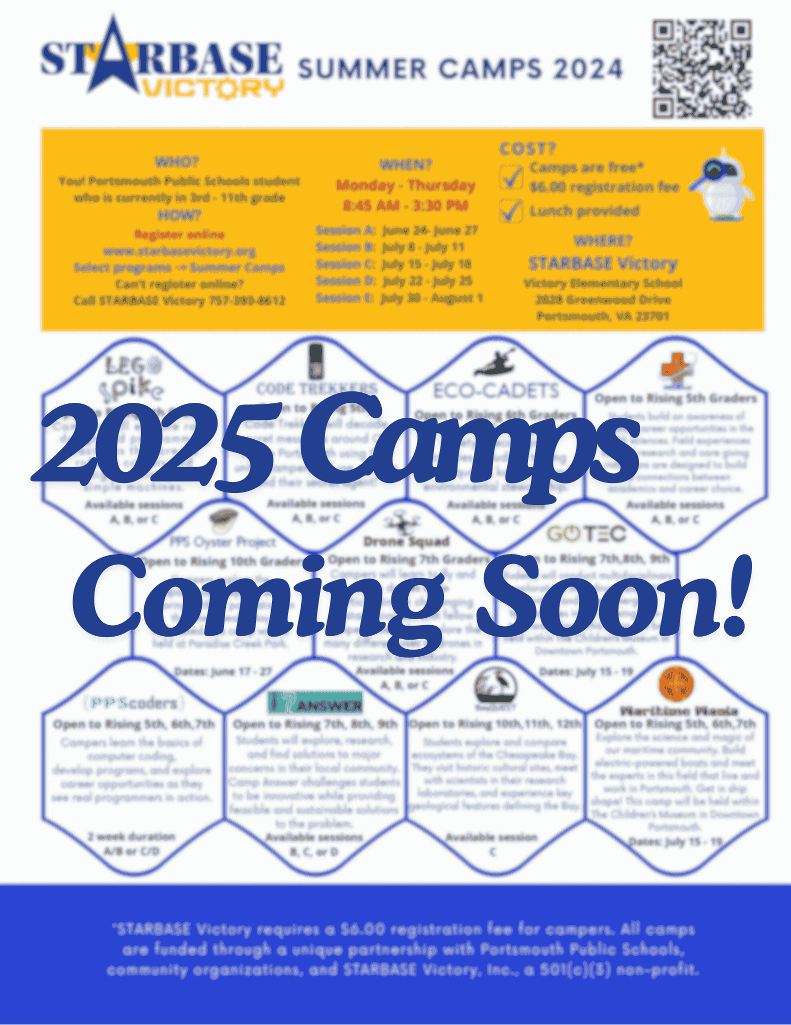 STEM Summer Camps - STARBASE Victory Program